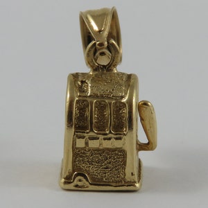 Slot Machine 14K Gold Vintage Charm for Bracelet - Etsy
