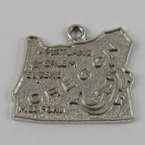 Map of Oregon State-beaver State Sterling Silver Vintage Charm - Etsy