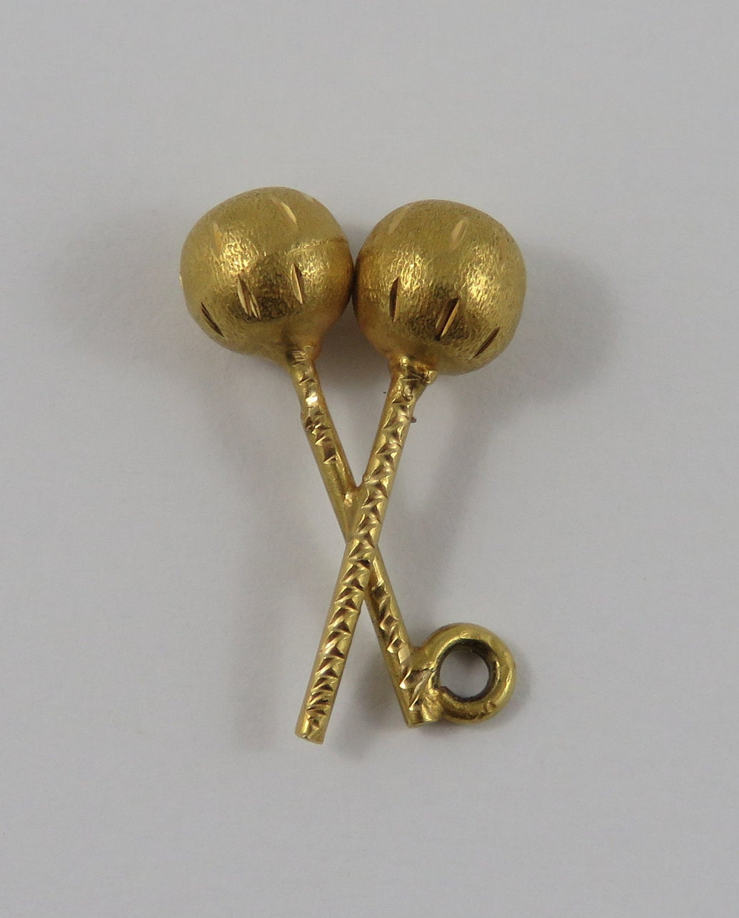 Pair of Maracas 18K Gold Vintage Charm for Bracelet | Etsy