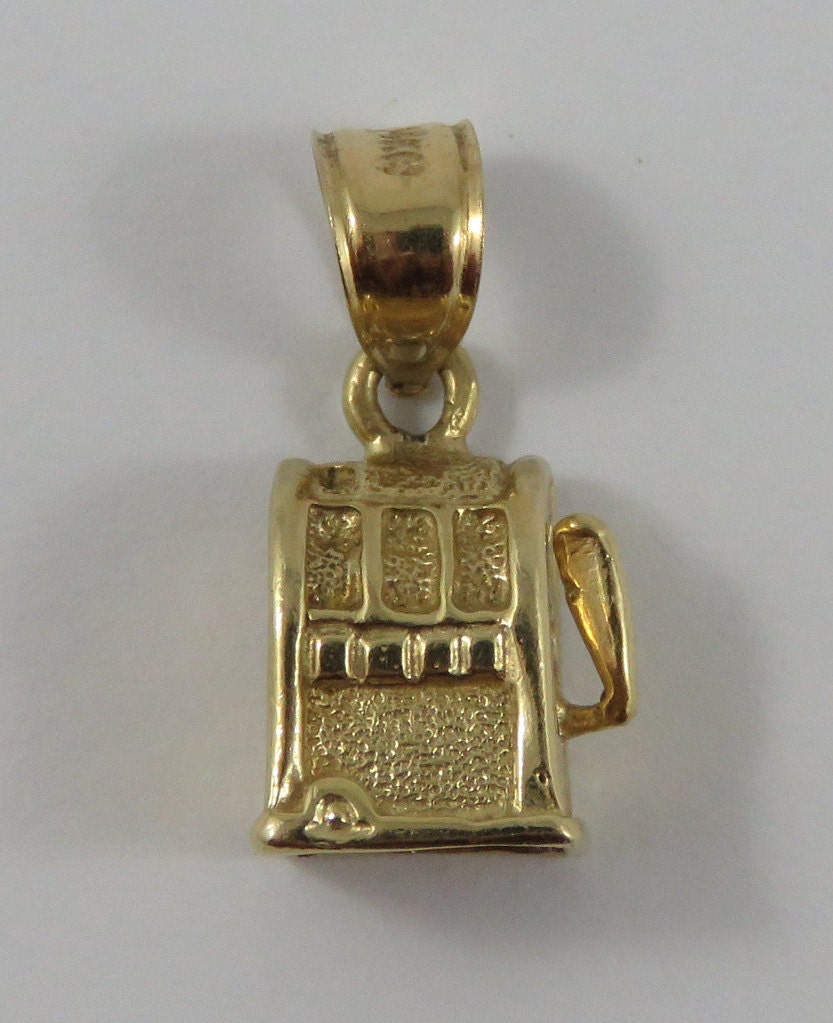 Slot Machine 14K Gold Vintage Charm for Bracelet - Etsy