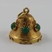 Large Ringing Bell With Green & White Stones Mechanical 18K Gold ...