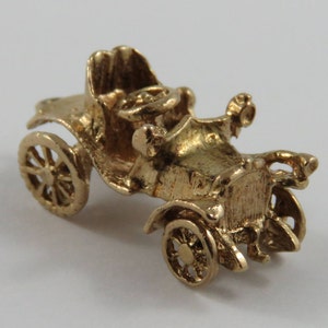 Car Mechanical 9K Gold Vintage Charm for Bracelet - Etsy