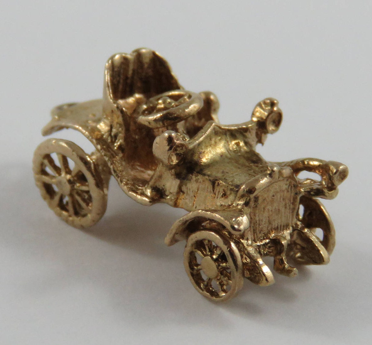 Car Mechanical 9K Gold Vintage Charm for Bracelet | Etsy