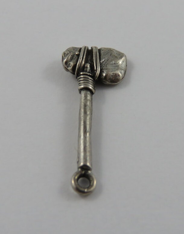 Man Made Stone Wire Axe Silver Vintage Charm for Bracelet - Etsy