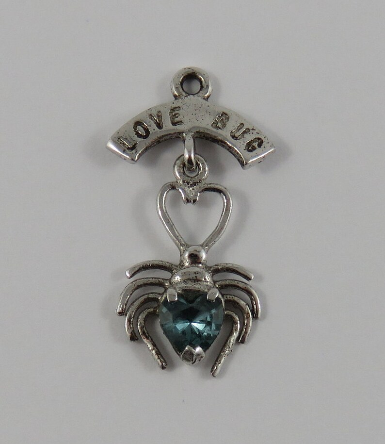 Love Bug With Blue Stone Mechanical Sterling Silver Vintage - Etsy