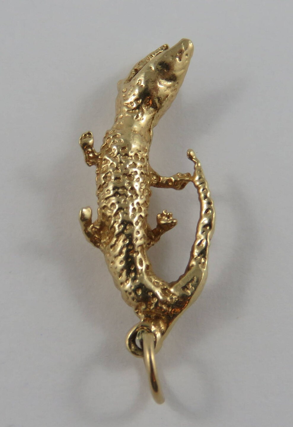 Alligator 14K Gold Vintage Charm for Bracelet - Etsy