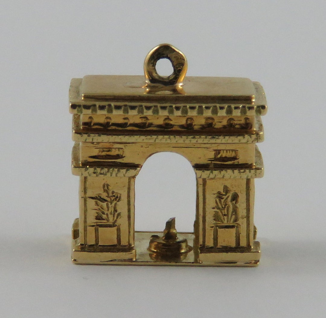Arc De Triomphe Monument Paris 18K Gold Vintage Charm for Bracelet - Etsy
