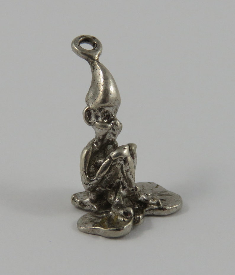 Elf on a Lucky Clover Sterling Silver Vintage Charm for | Etsy