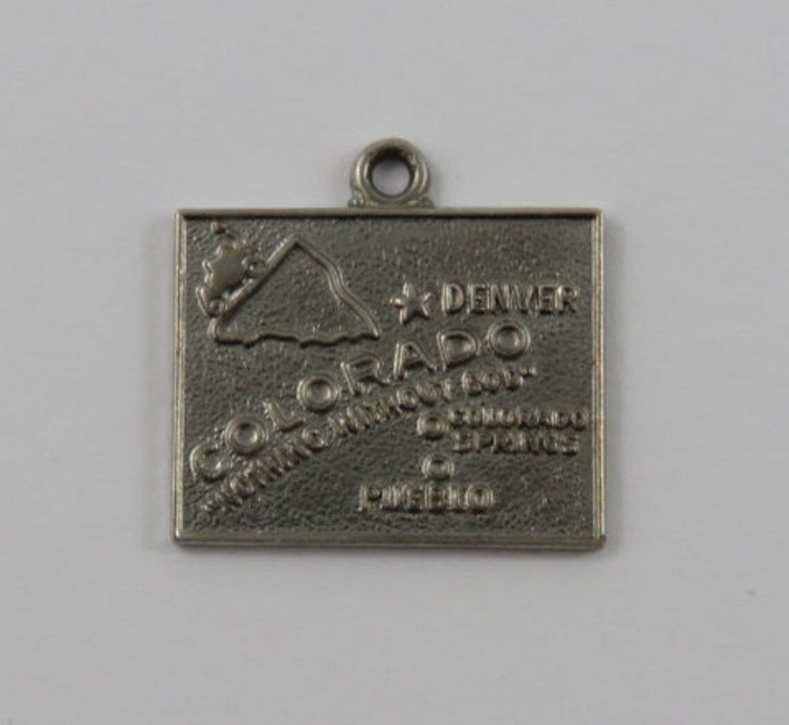 Map of Colorado State Sterling Silver Vintage Charm for | Etsy
