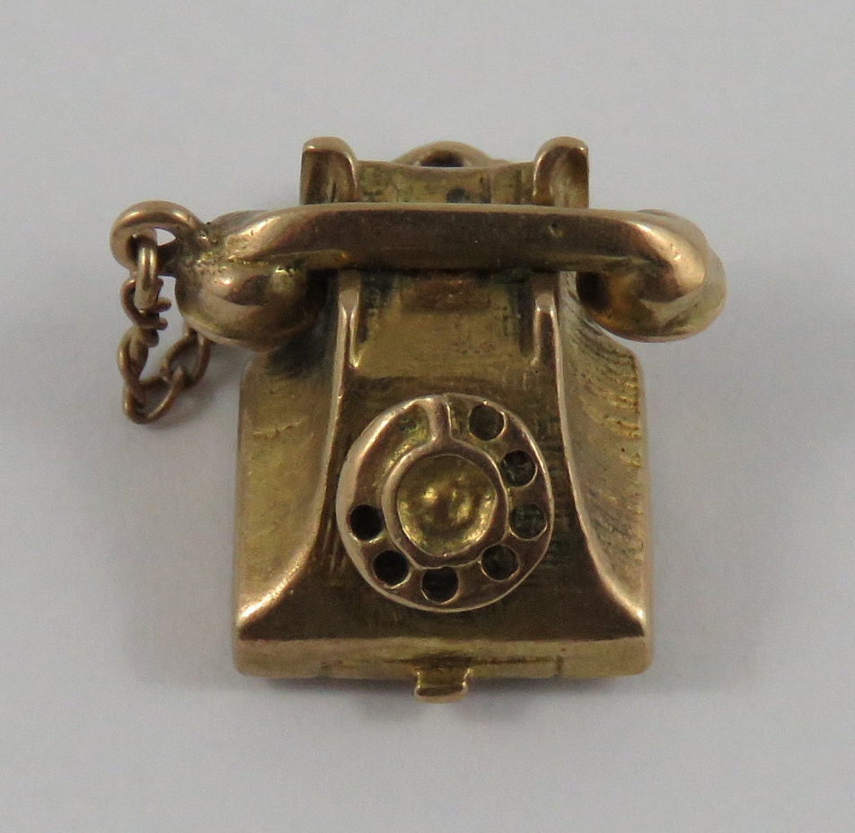 Rotary Dial Telephone With Chain Cord 9K Mechanical Gold | Etsy