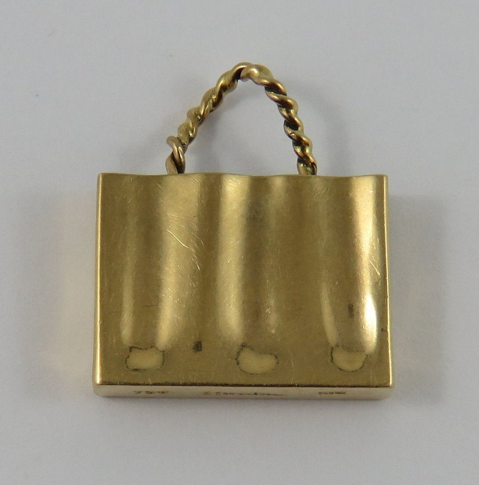 Shopping Bag 18K Gold Vintage Charm for Bracelet - Etsy