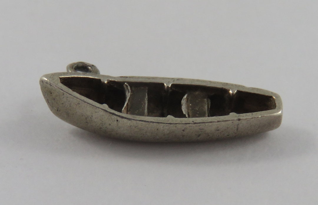 Canoe Silver Vintage Charm for Bracelet - Etsy UK