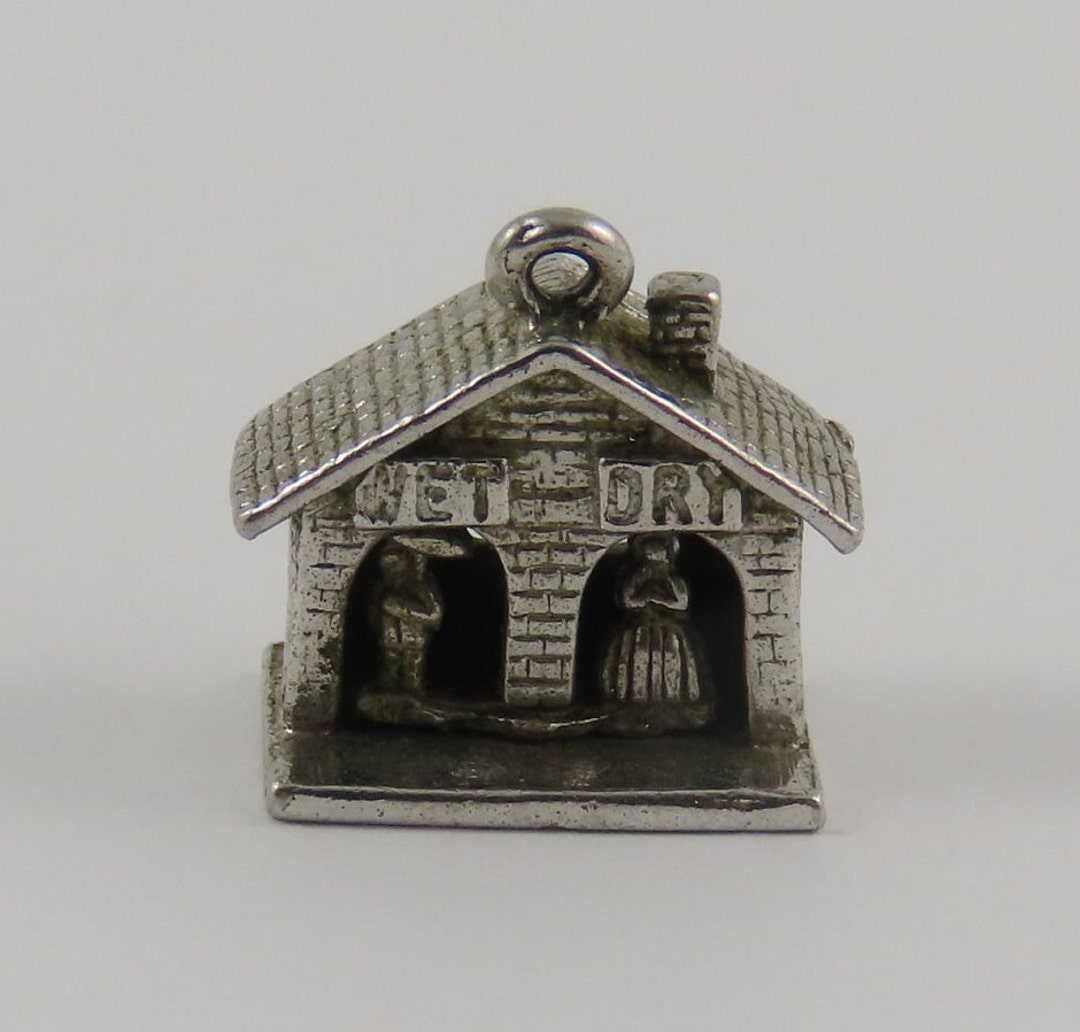 German Weather House Barometer Mechanical Sterling Silver Vintage Charm ...