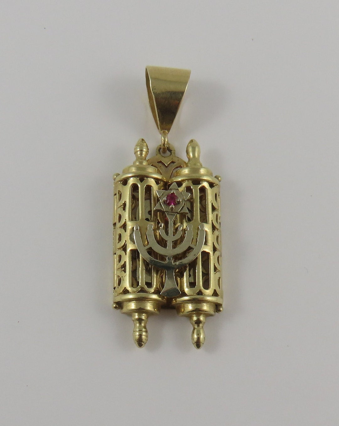 Torah Scroll Mechanical 14K Gold Vintage Charm for Bracelet - Etsy