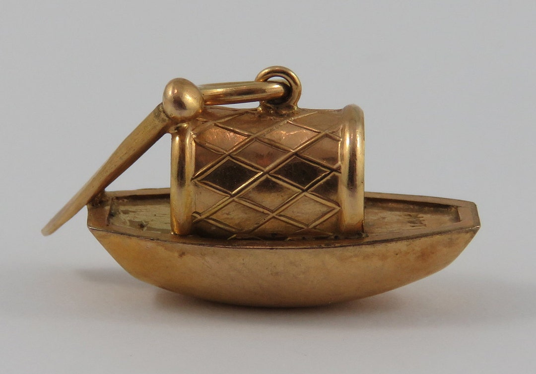 Chinese Junk/sampan Boat 14K Gold Vintage Charm for Bracelet - Etsy