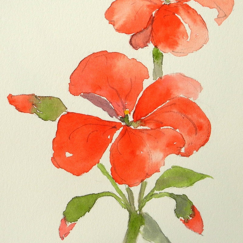 Geranium Painting - Etsy