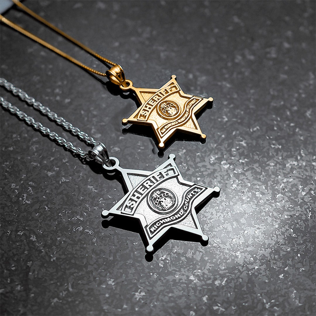 Sheriff-badge • Ketting sheriff-badge • Gepersonaliseerde sheriff-badge ...