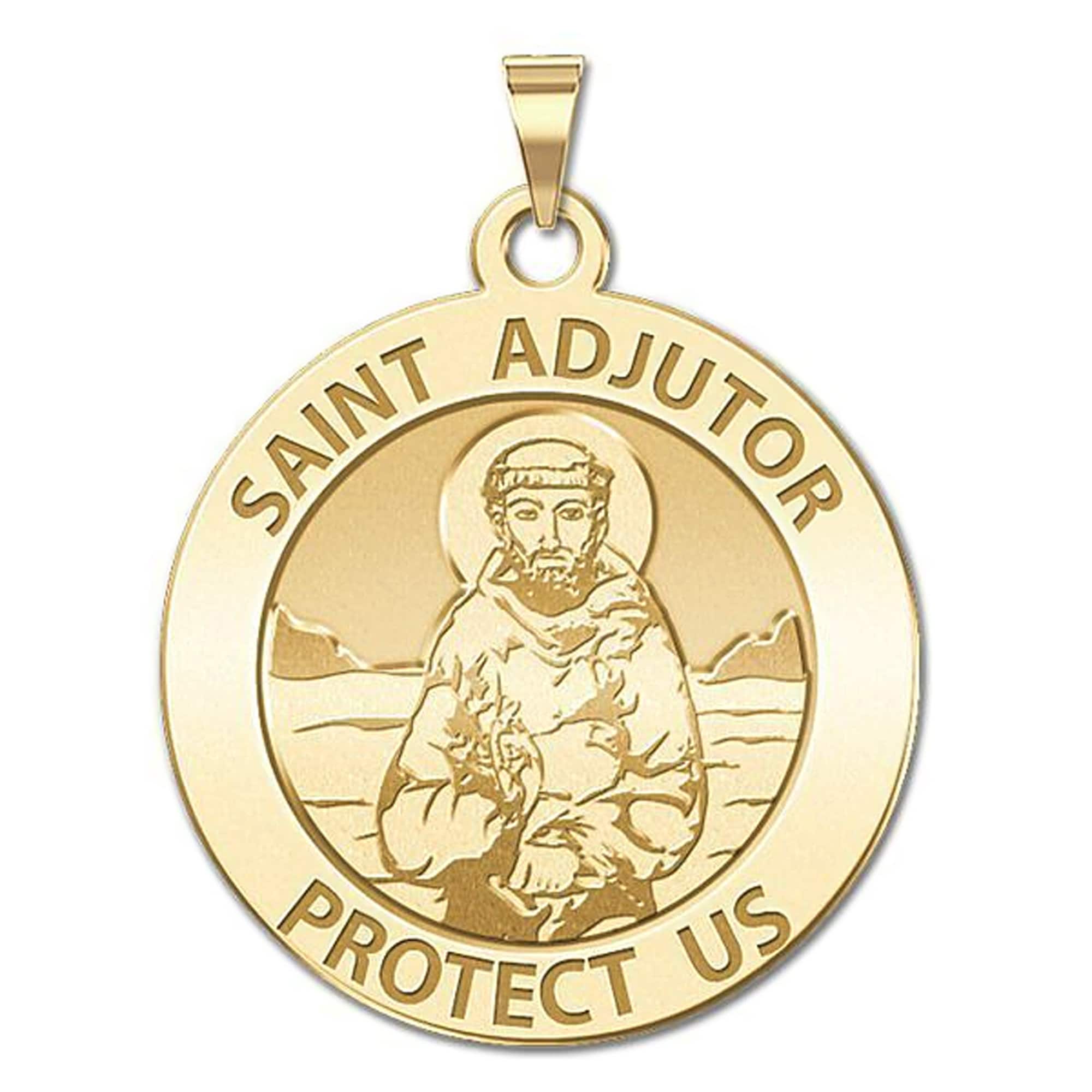 Saint Adjutor Round Religious Medal - Etsy