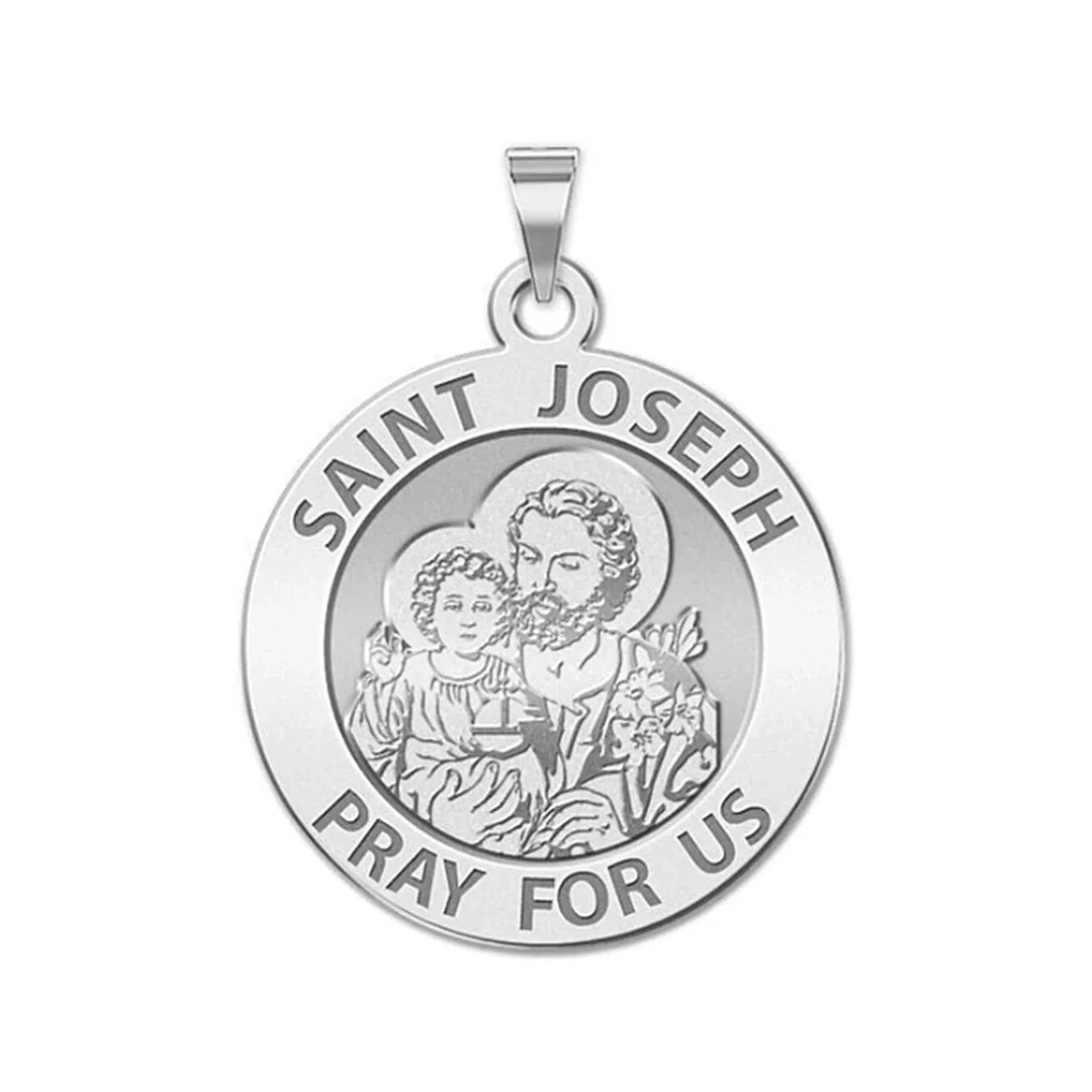 Saint Joseph Round Religious Medal "exclusive" - Etsy