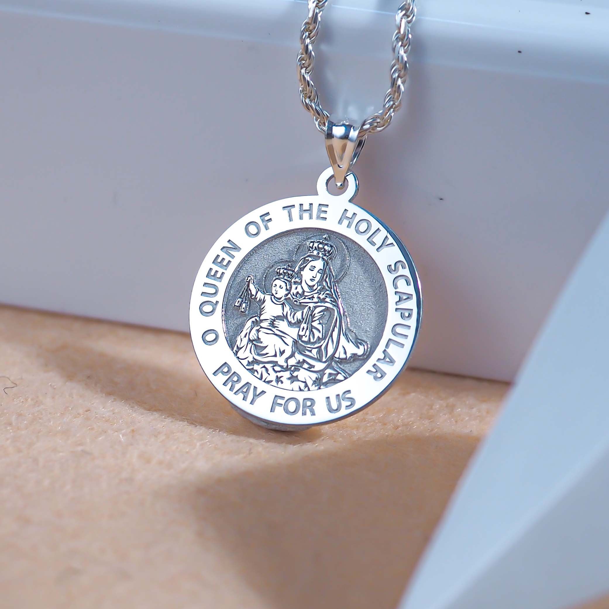 O Holy Scapular Round Religious Medal EXCLUSIVE | Etsy