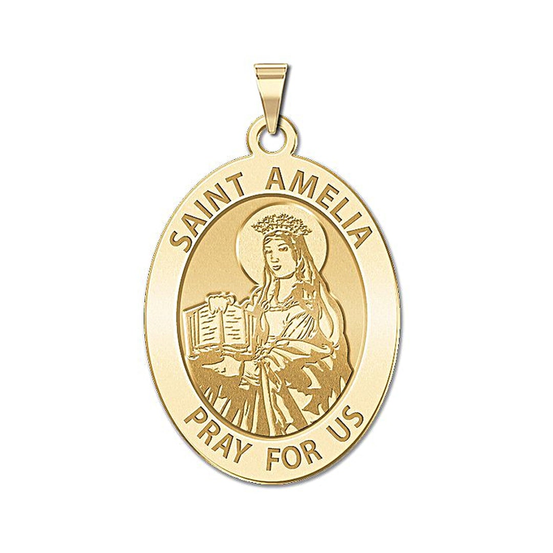 Saint Amelia Religious Medal - Oval - Etsy