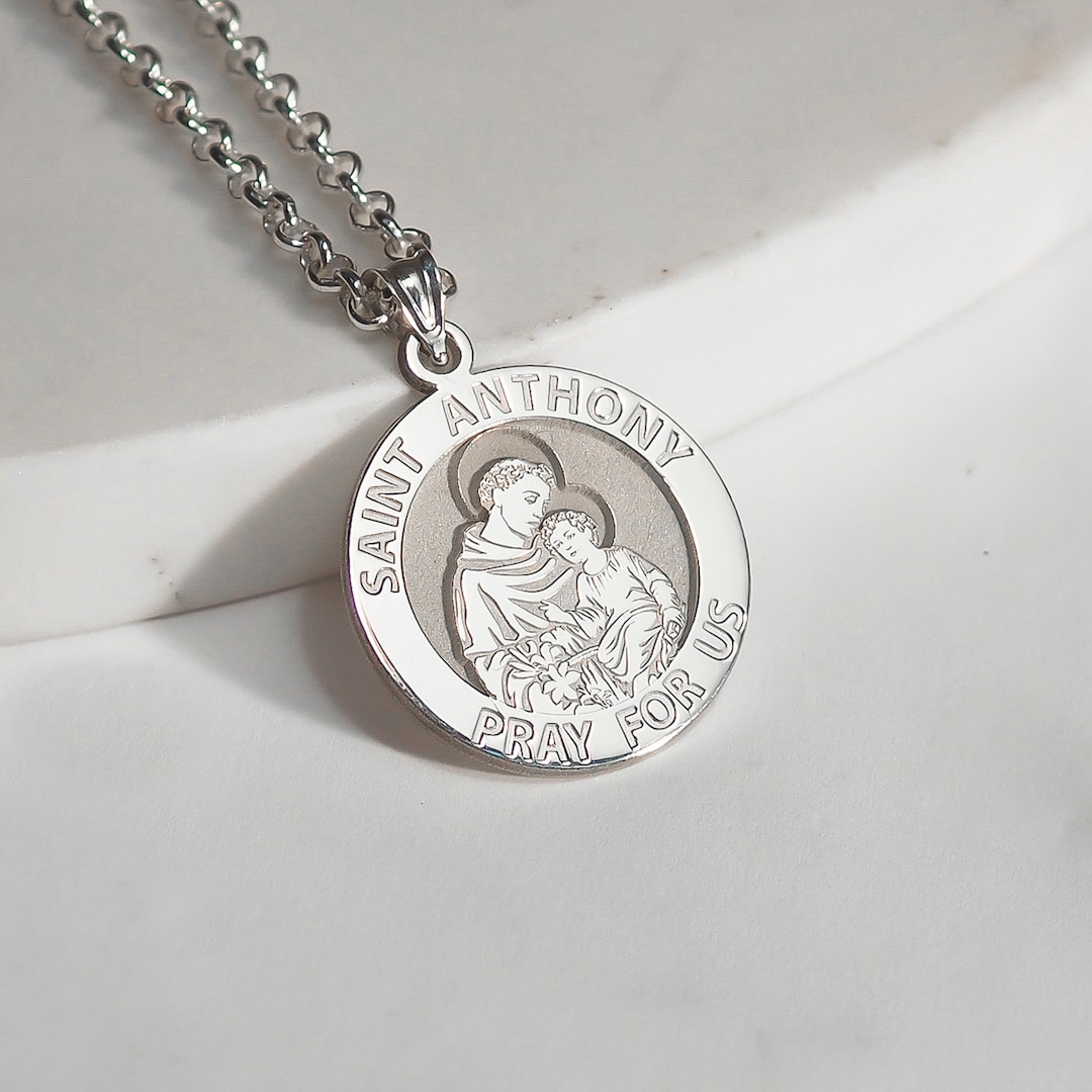 Patron Saint Anthony Medal • St Anthony Necklace • Saint Anthony ...