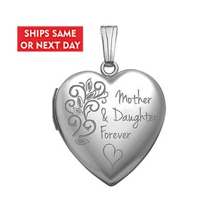 Mother Daughter Locket Mother Daughter Necklace Sterling - Etsy