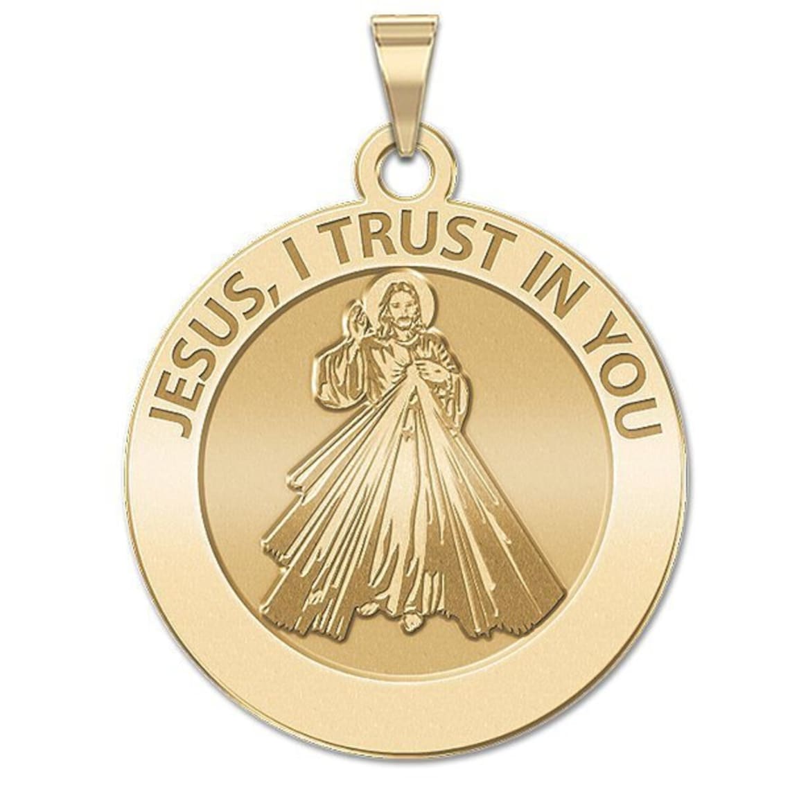 Divine Mercy Round Religious Medal | Etsy