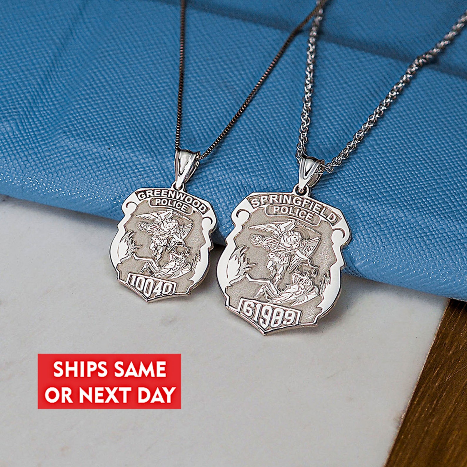 Saint Michael Personalized Police Badge With Department & - Etsy