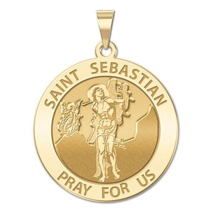 Saint Sebastian Round Religious Medal - Etsy