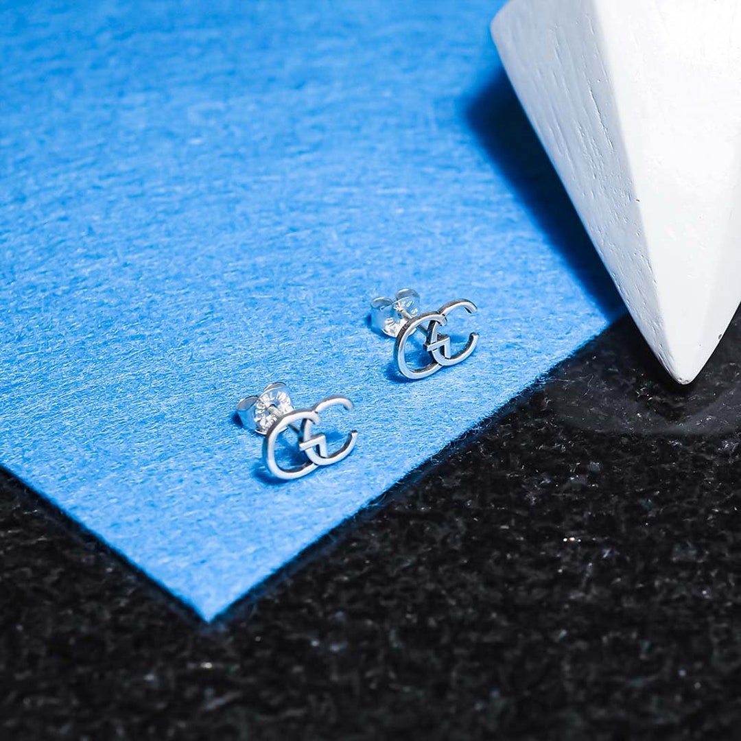 Letter Earrings Initial Earrings Initials Earrings Intertwined Initial Earrings Gold Initial ...