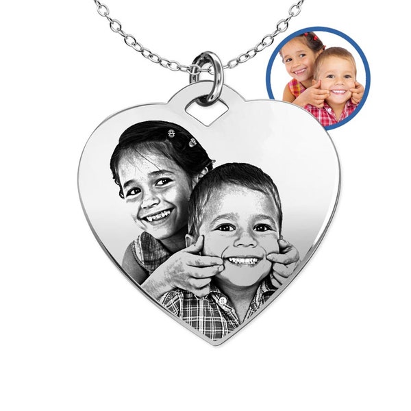 Laser Engraved Photo Necklace - Etsy