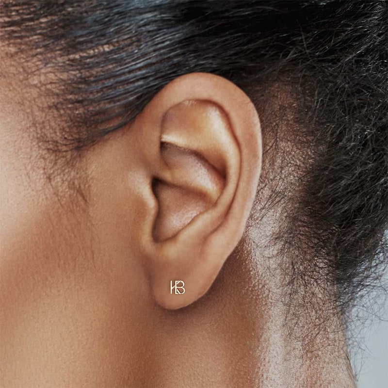 Silver Earrings H Letter - Etsy