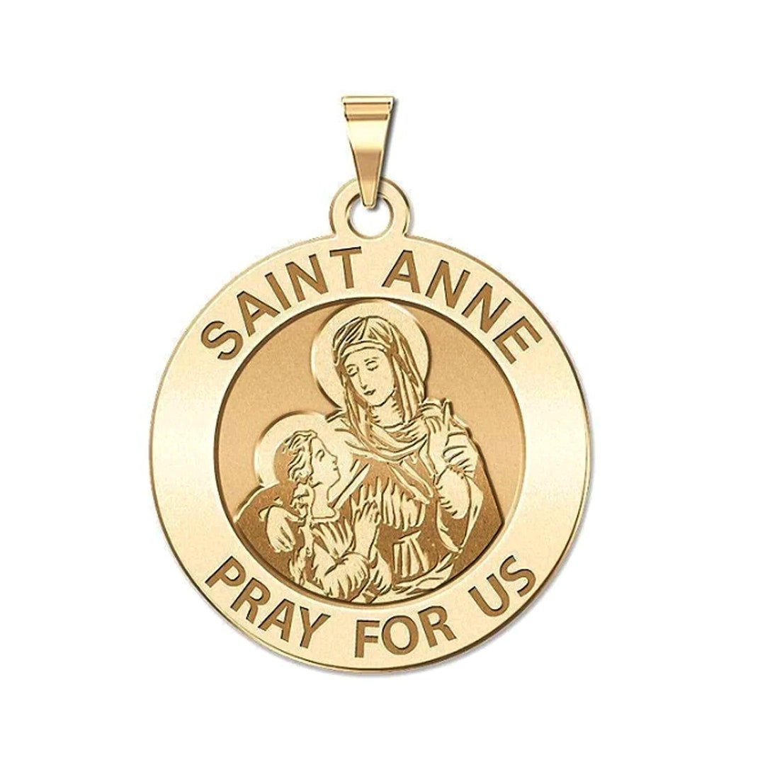 Saint Anne Round Religious Medal - Etsy