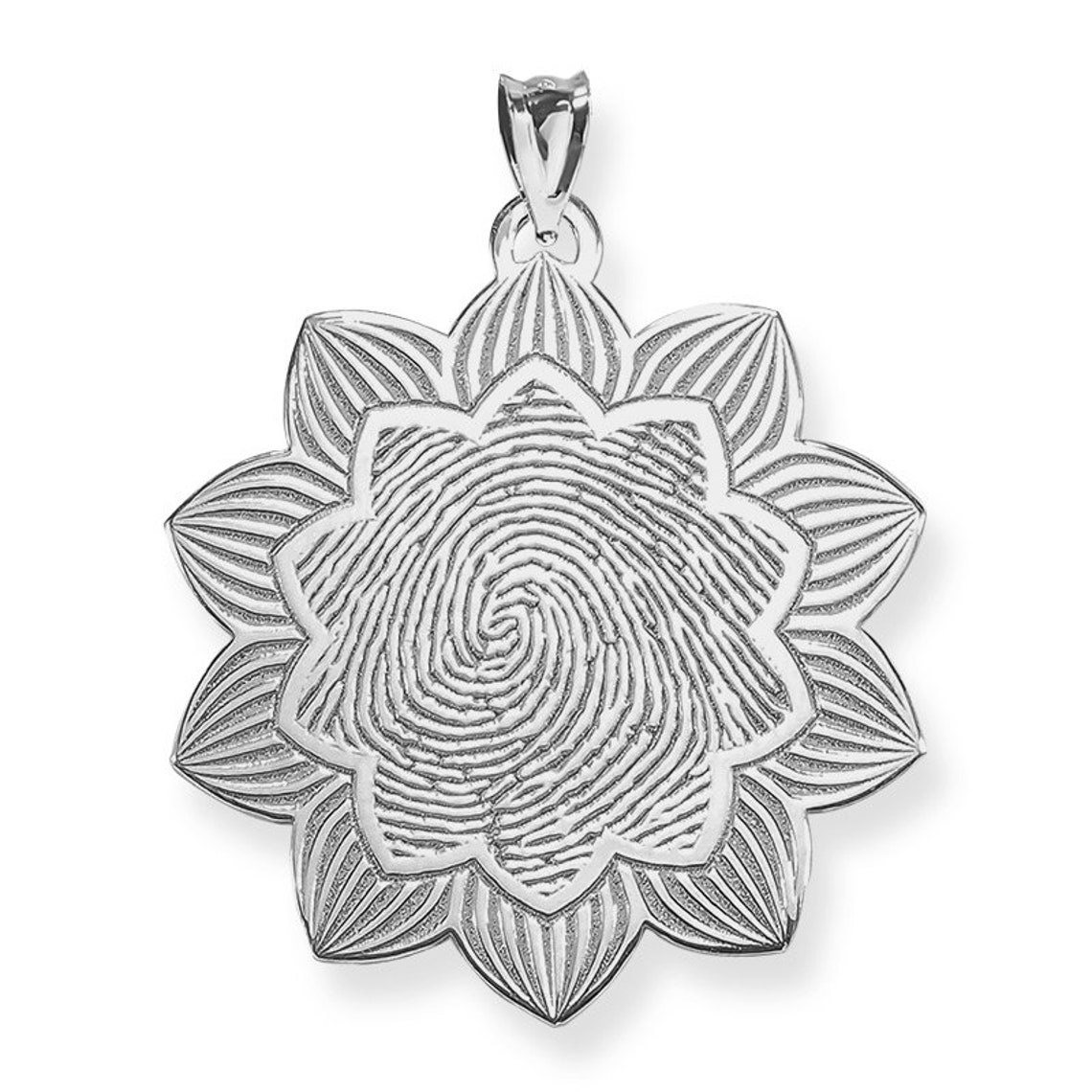 Personalized Floral Fingerprint Charm - Etsy