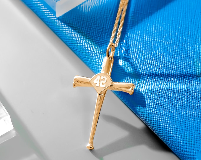 Baseball Cross Pendant With Chain Necklace Stainless Steel Engraving ...
