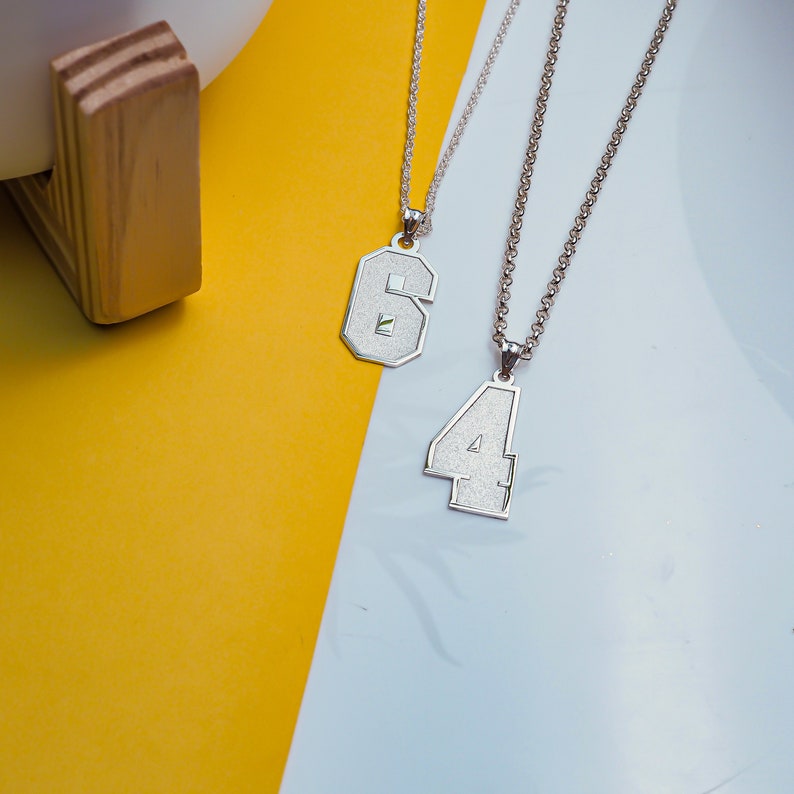 Sports Number Necklace Number Necklace Custom Number - Etsy