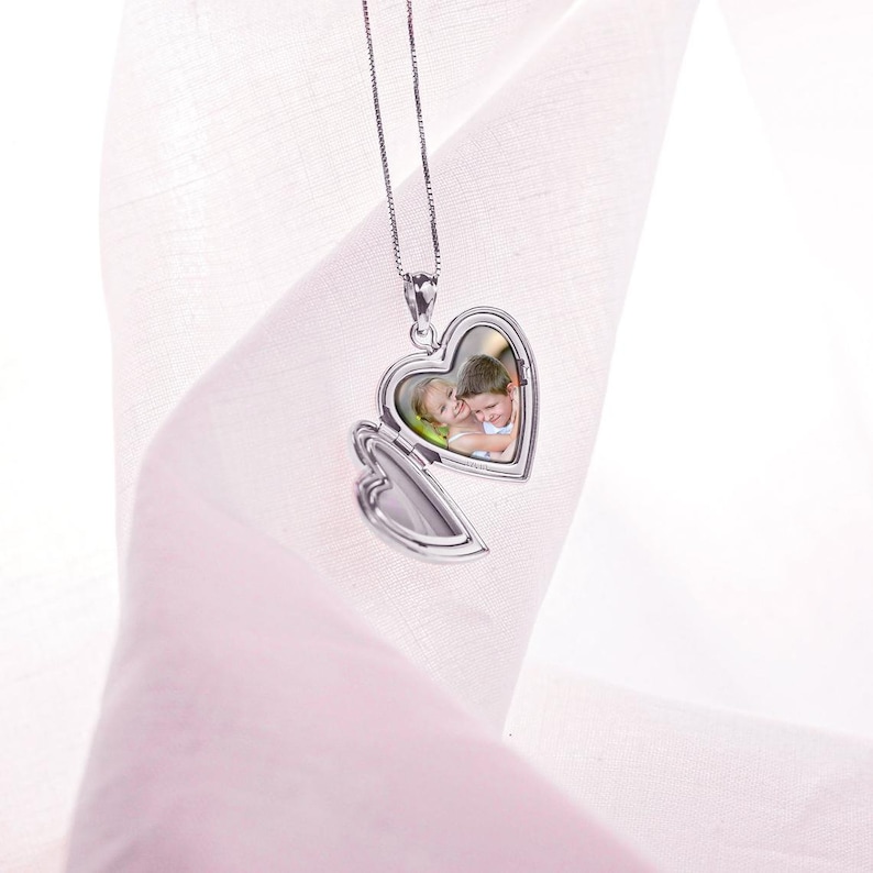 Initial Locket Silver Initial Locket Necklace Initial | Etsy