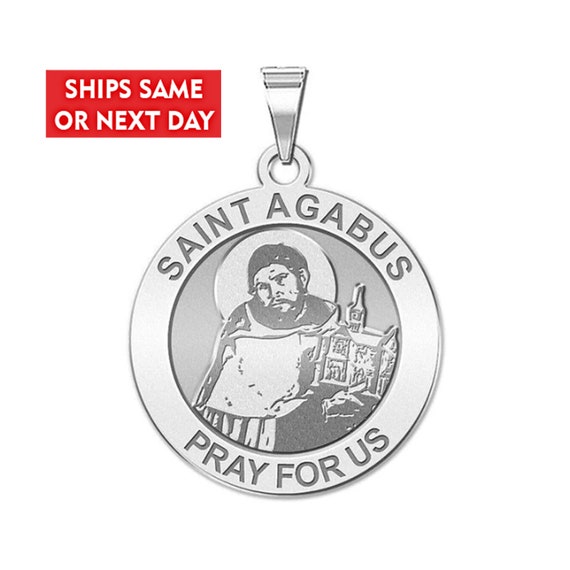Saint Agabus Round Religious Medal - Etsy