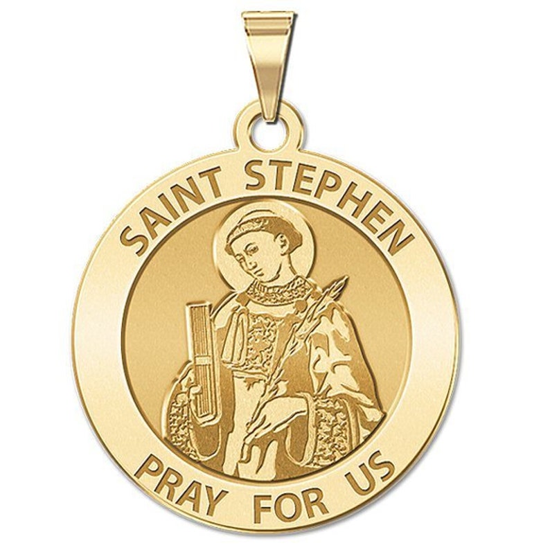 Saint Stephen Round Religious Medal - Etsy