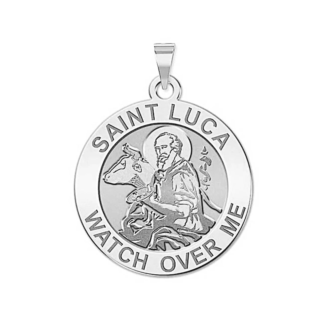 Saint Luca Round Religious Medal - Etsy