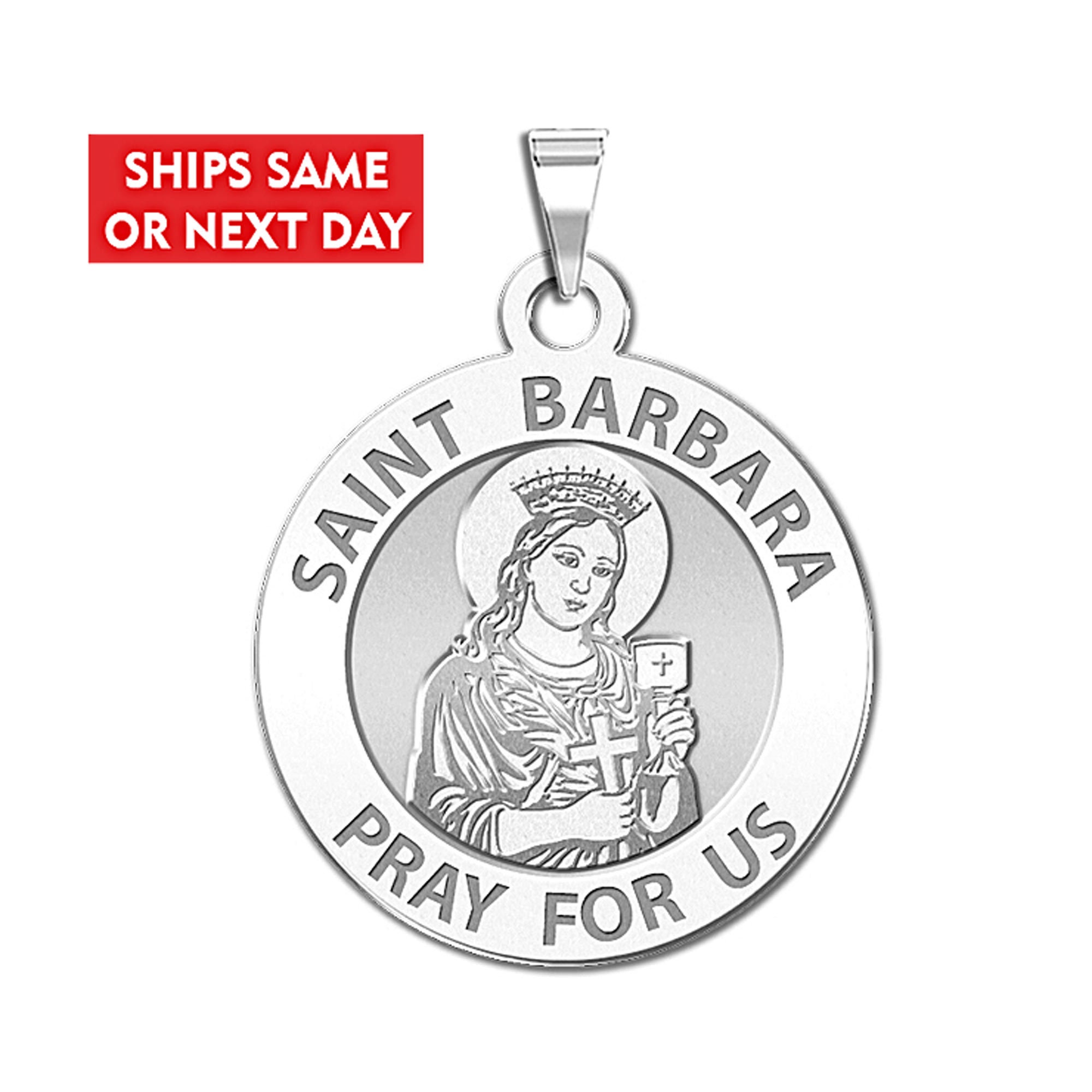 Saint Barbara Round Religious Medal - Etsy