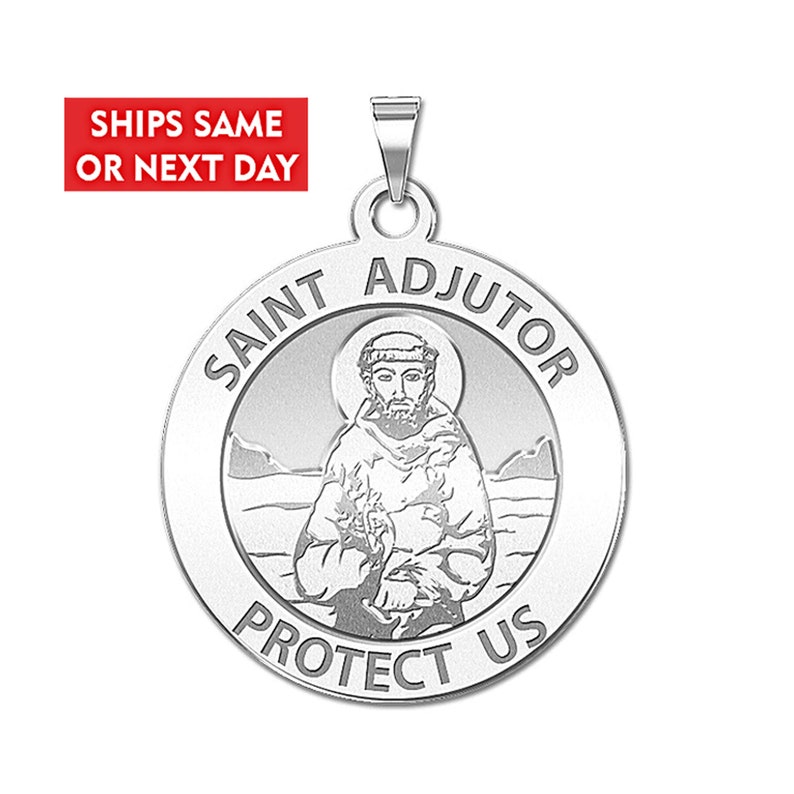 Saint Adjutor Round Religious Medal - Etsy