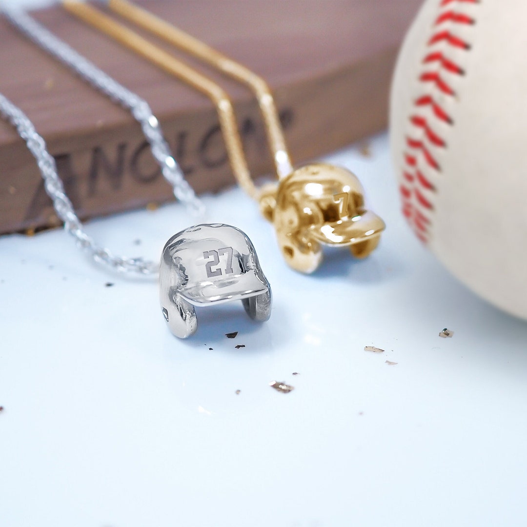 Baseball Helmet Necklace • Baseball Necklace Pendant • Personalized ...