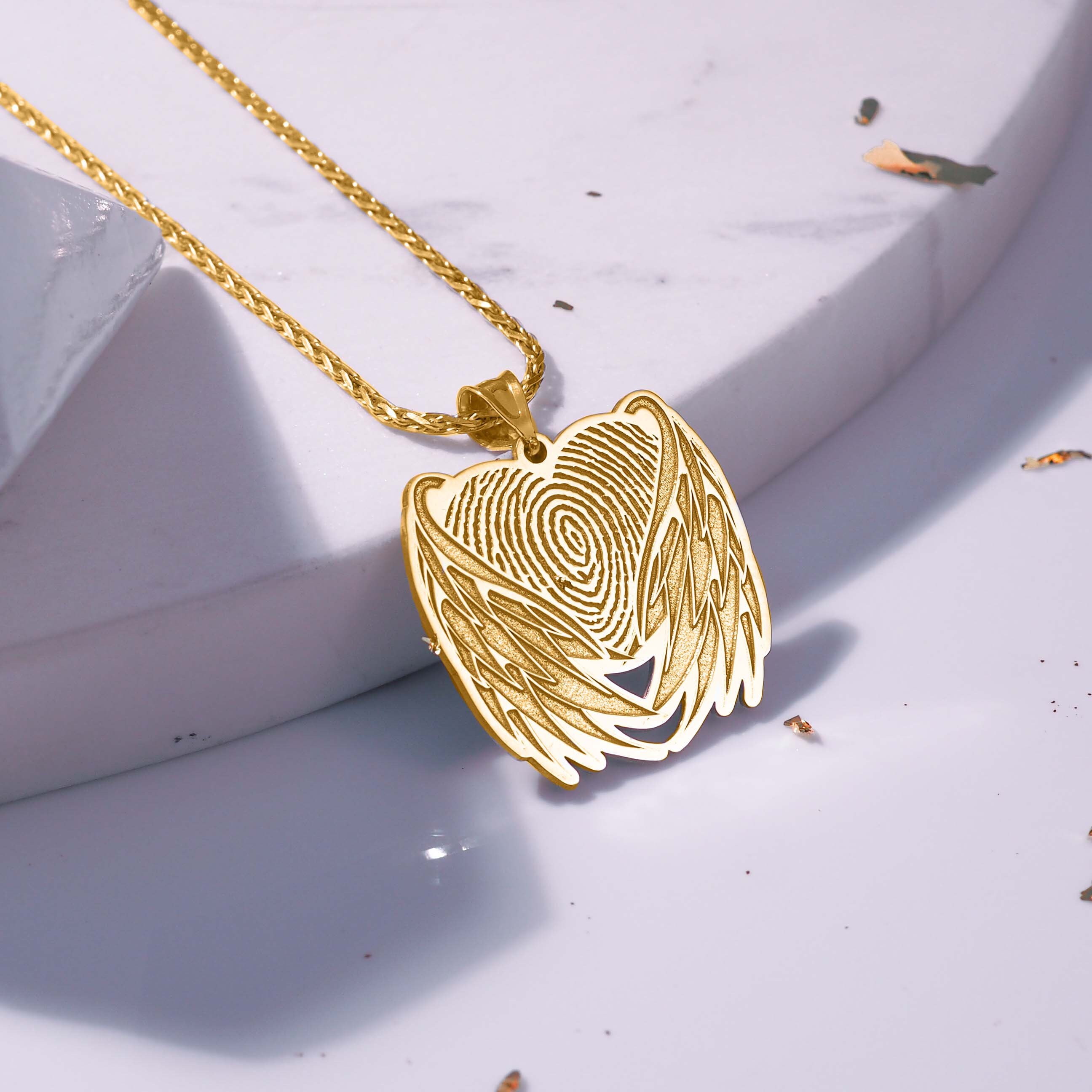 Custom Fingerprint Angel Wing Charm | Etsy