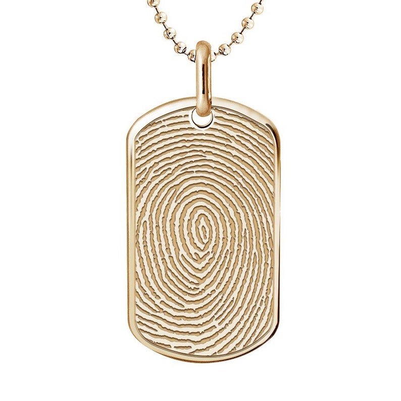 Custom Fingerprint Dog Tag Charm or Pendant, Fingerprint Dog Tags ...