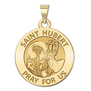 Saint Hubert Round Religious Medal - Etsy
