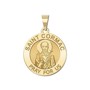 Saint Cormac Round Religious Medal - Etsy