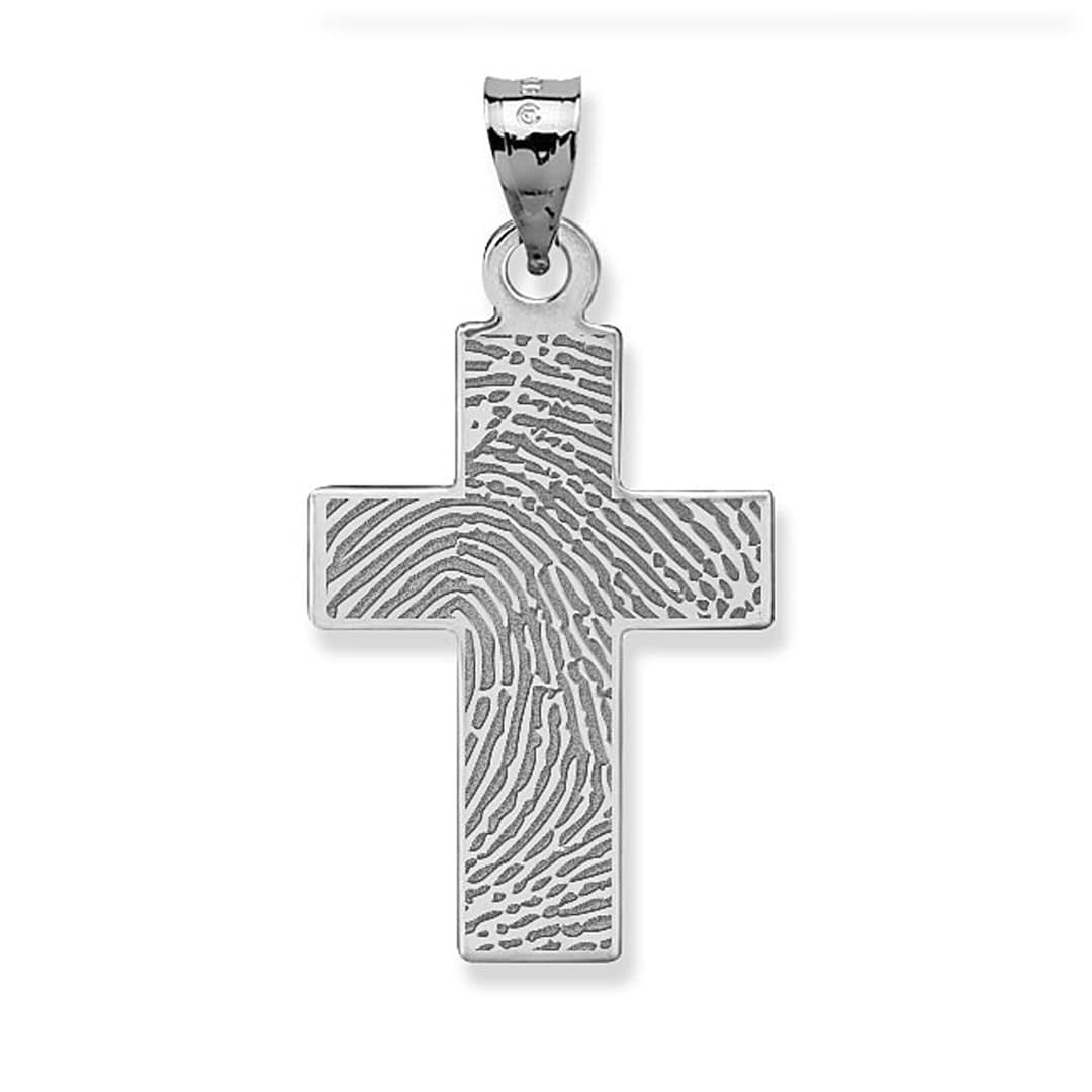 Custom Fingerprint Cross Charm or Pendant - Etsy