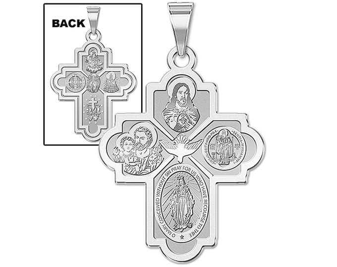 Vintage Lot Set Four Way Cross Scapular Religious Catholic Medal ...